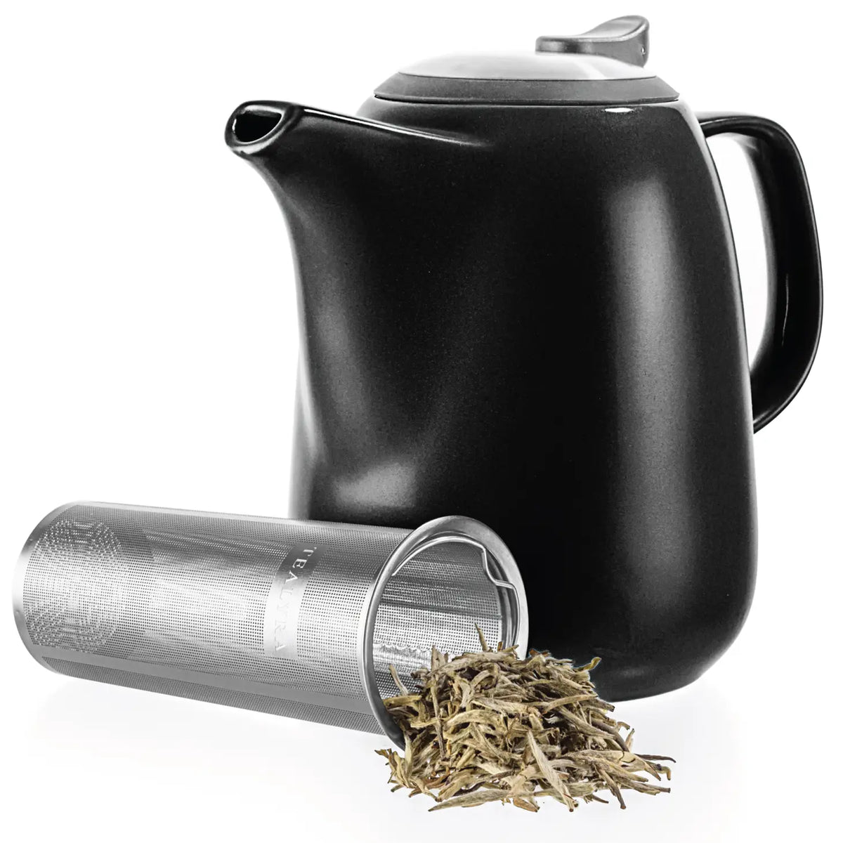 Daze Black Ceramic Teapot w/Infuser 47 oz – Loose Leaf Women Tea Company